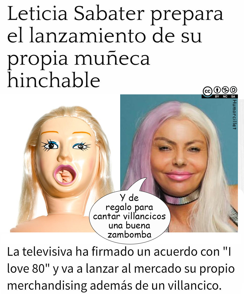Leticia Sabater y su propia muñeca hinchable
